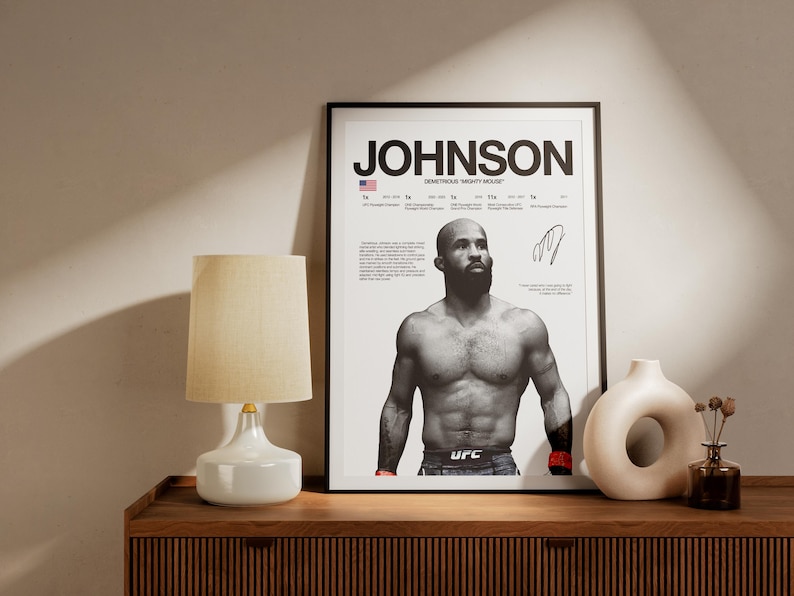 Demetrious Johnson Poster, UFC Wall Print, MMA Digital Download ...