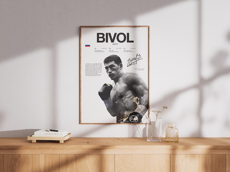 Dmitry Bivol Poster, Boxing Wall Print, Digital Download, Boxer Poster ...