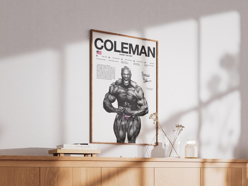 Ronnie Coleman Poster, Bodybuilding Wall Print, Mr Olympia Poster ...