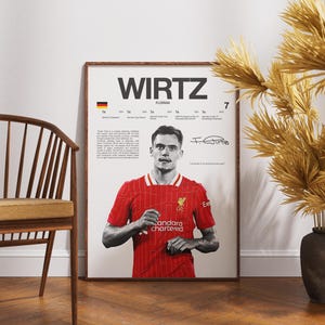 Florian Wirtz Poster, Liverpool Wall Print, Football Digital Download ...