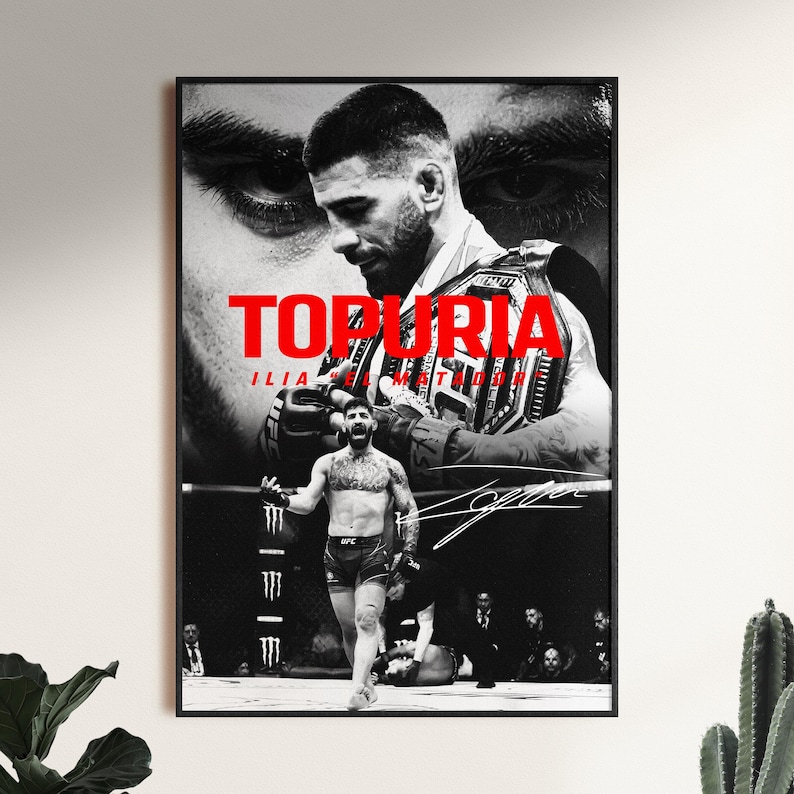 Ilia Topuria Poster, UFC Wall Print, MMA Digital Download, Fighter ...