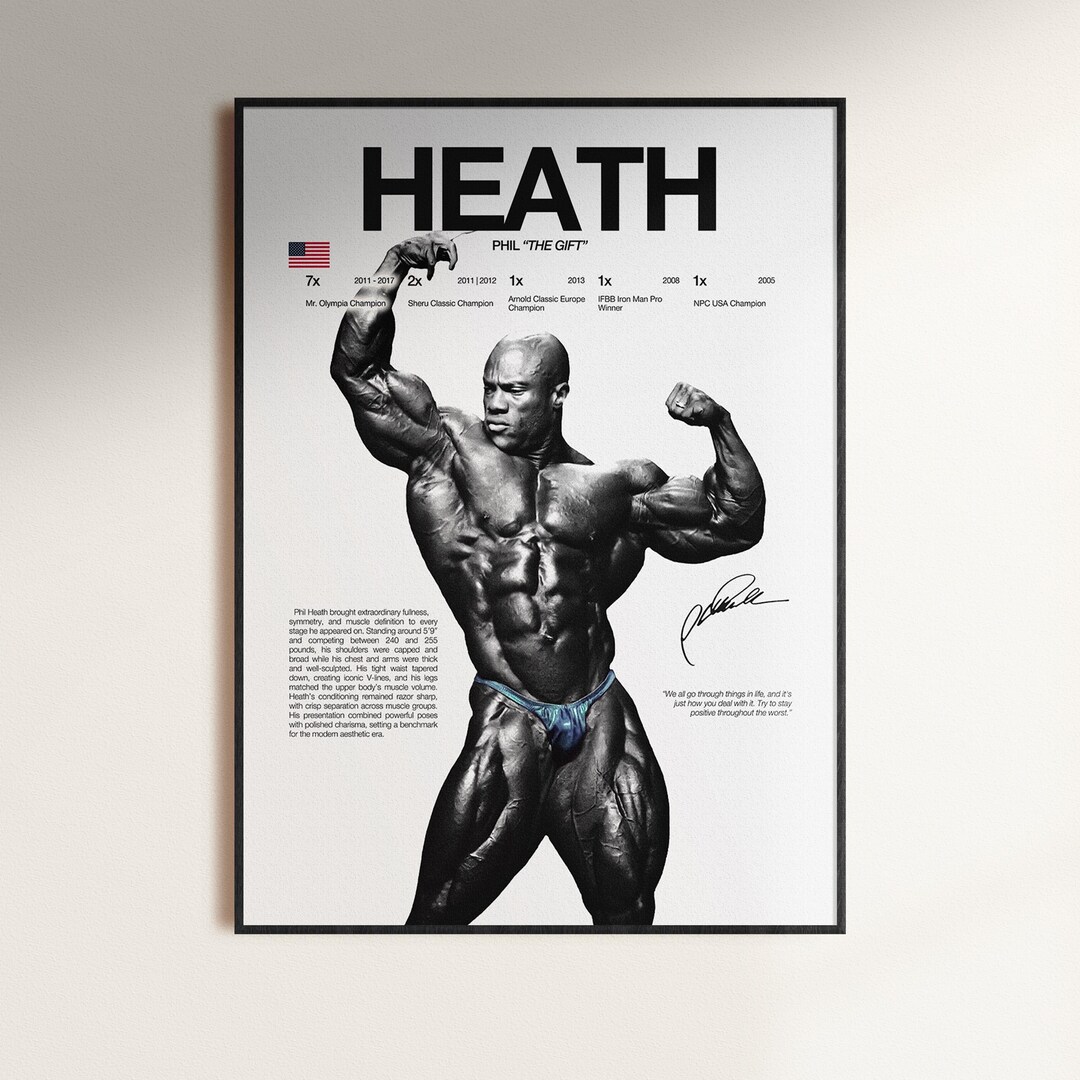 Phil Heath Poster, Bodybuilding Wall Print, Mr Olympia Poster ...