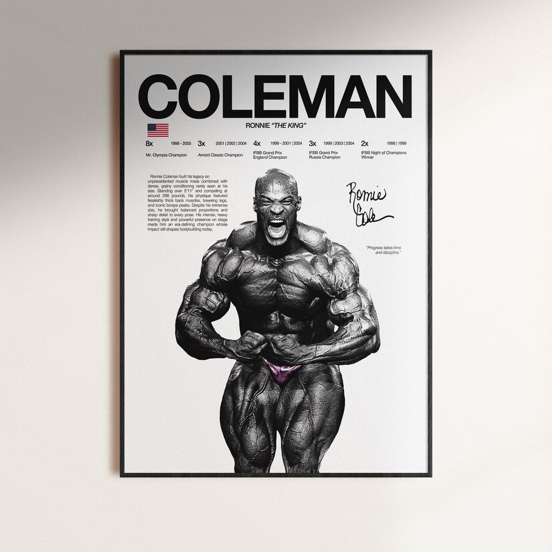 Ronnie Coleman Poster, Bodybuilding Wall Print, Mr Olympia Poster ...