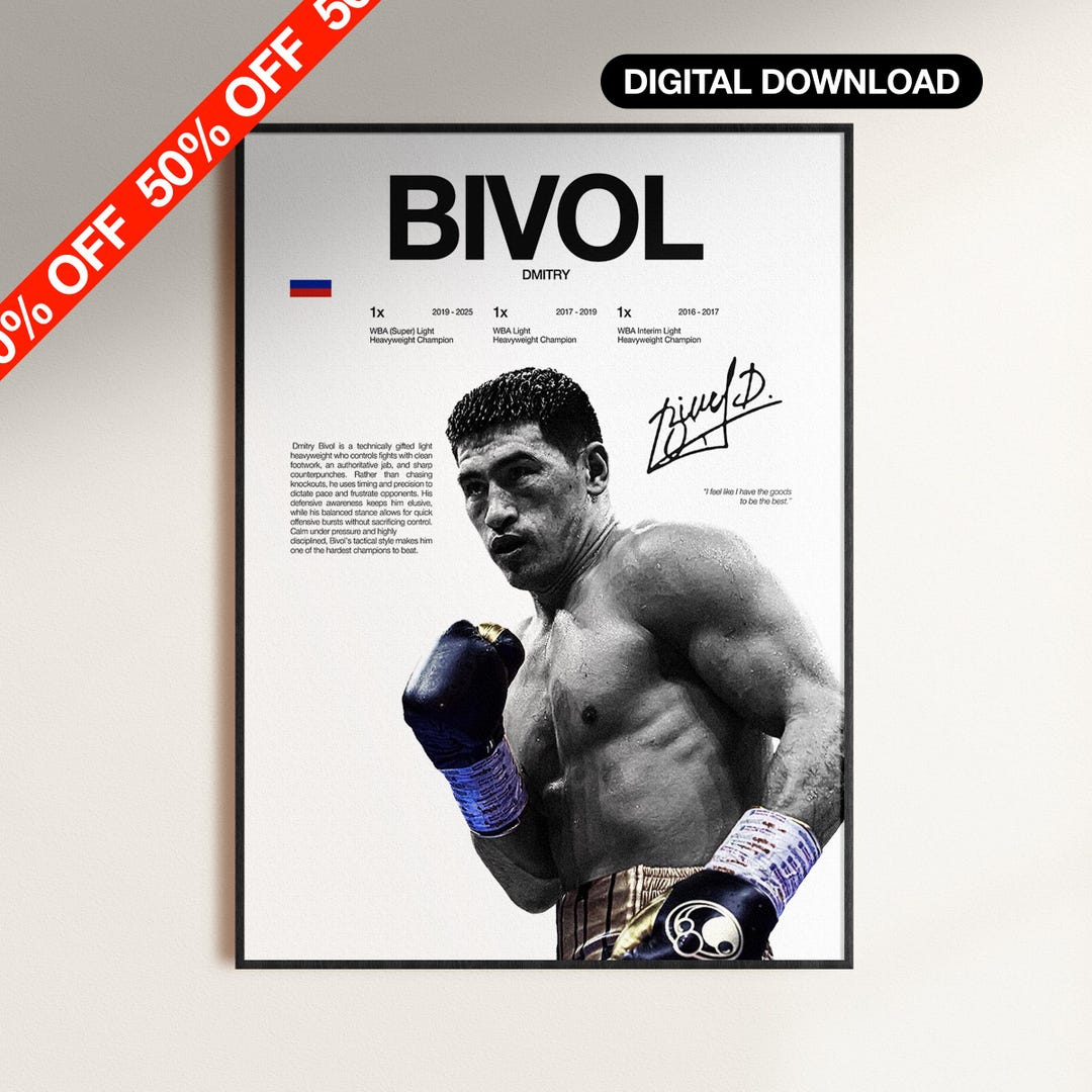 Dmitry Bivol Poster, Boxing Wall Print, Digital Download, Boxer Poster ...