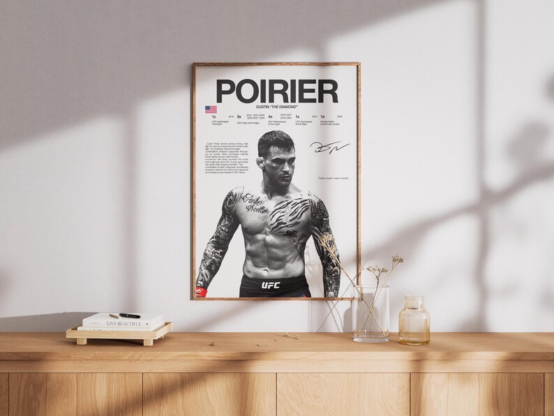 Dustin Poirier Poster, UFC Wall Print, MMA Digital Download, Fighter ...