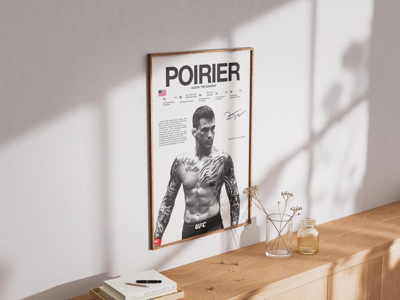 Dustin Poirier Poster, UFC Wall Print, MMA Digital Download, Fighter ...
