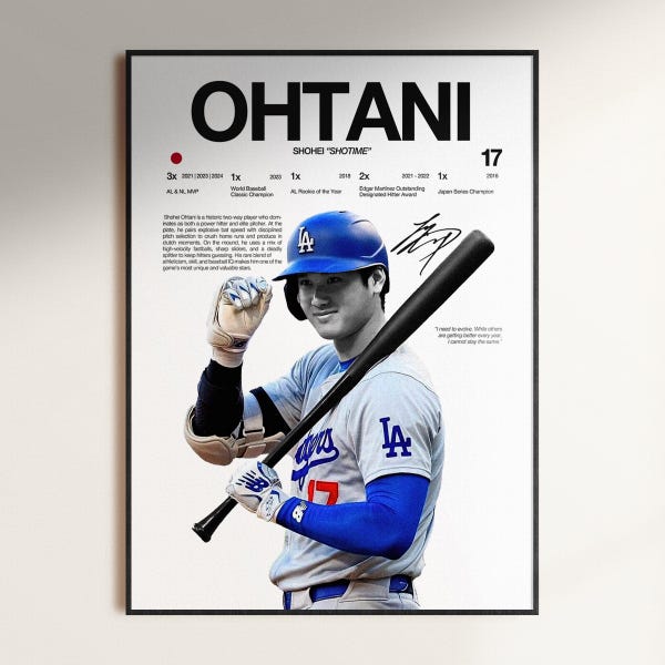Ohtani Art Poster - Etsy UK
