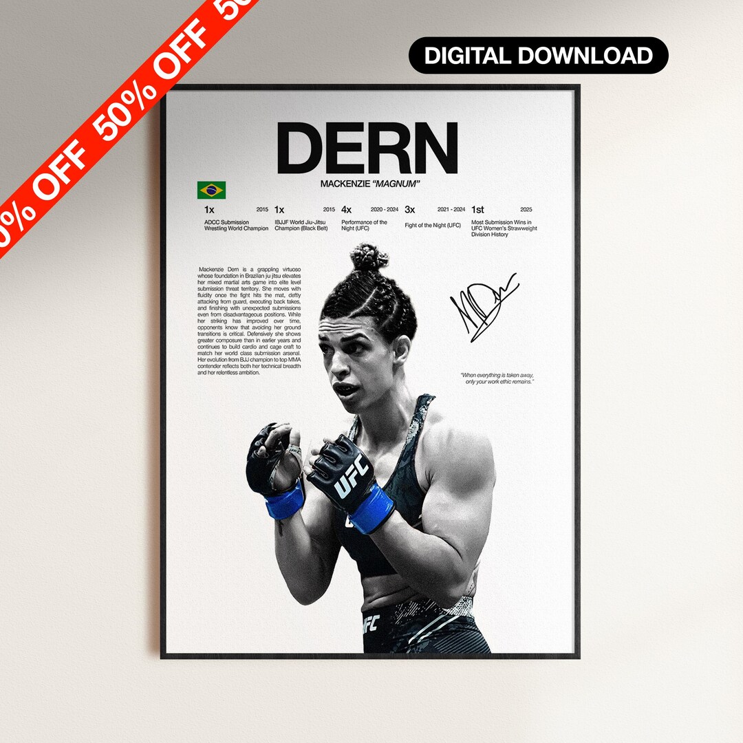 Mackenzie Dern Poster, UFC Wall Print, MMA Digital Download, Fighter ...