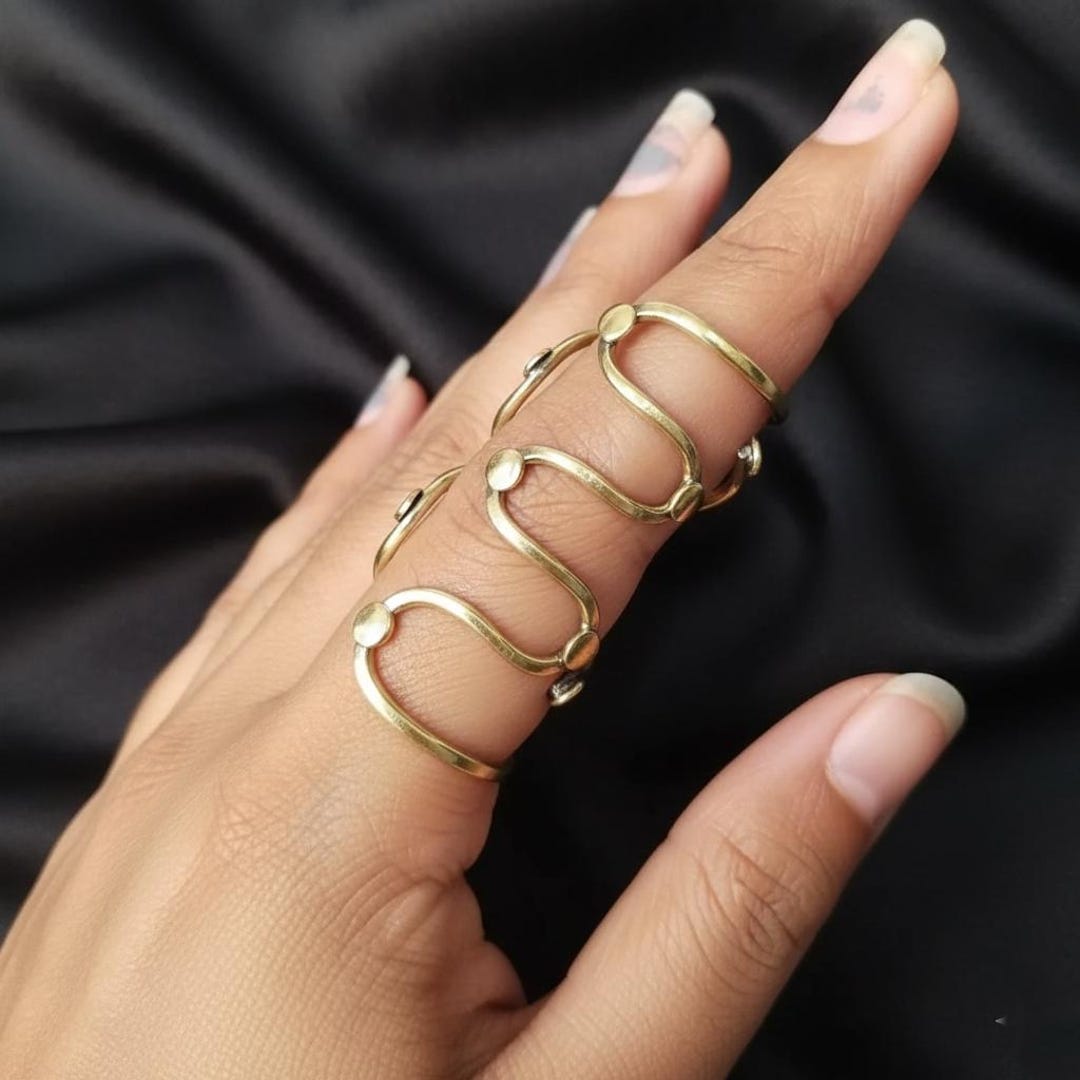 Full Finger Swan Neck Ring, Finger Splint, Minimalist Gold Joint ...