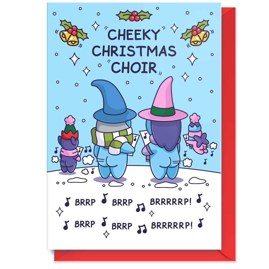 Funny Christmas Card: Cheeky Choir, Humorous Holiday Music Themed ...