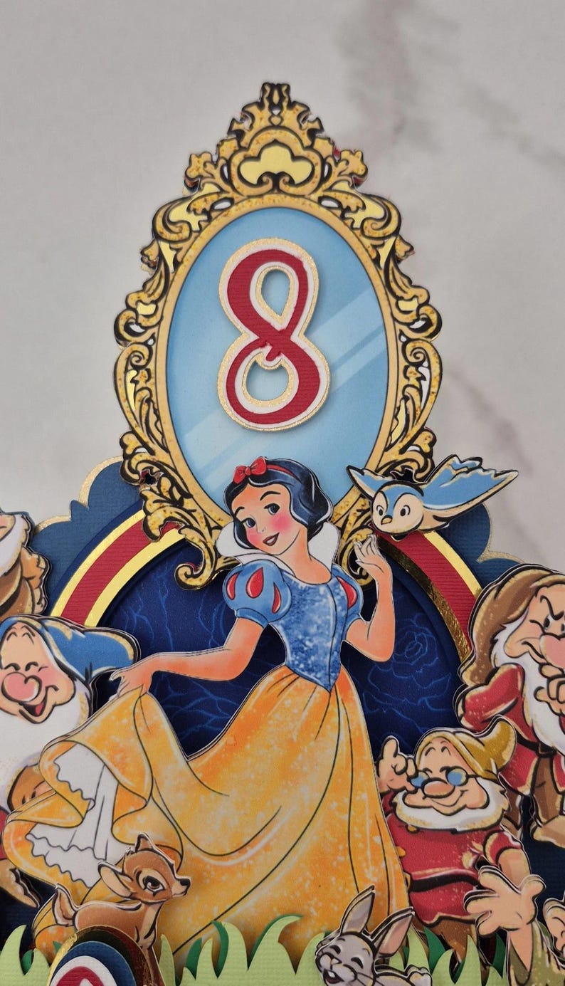 Snow White Cake Topper, Princess Party Decoration, Disney Theme ...