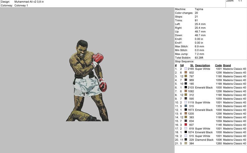 Muhammad Ali Digital Embroidery File (4 Sizes Included) | Boxing Legend ...