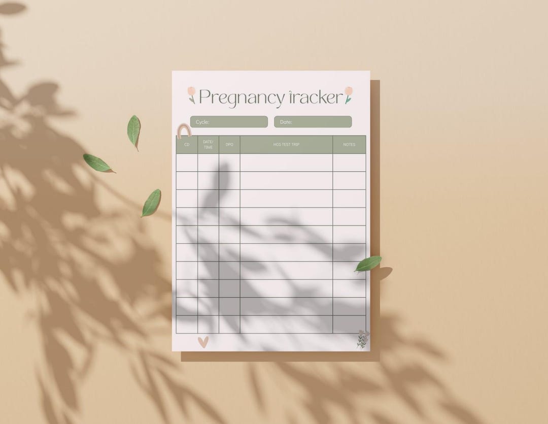 Printable HCG Test Line Progression Tracker: TTC Pregnancy Journal (PDF ...