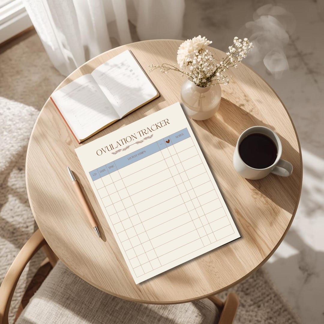 Printable Ovulation Tracker: LH Test Chart, Fertility Journal (digital ...