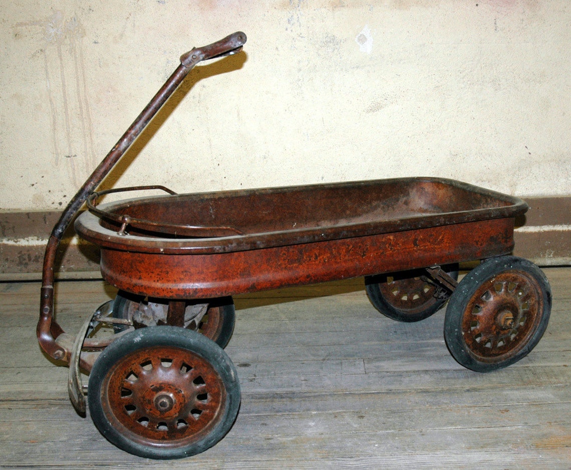 RESERVED FOR CHRIS Antique Childs Wagon Deluxe Model | Etsy