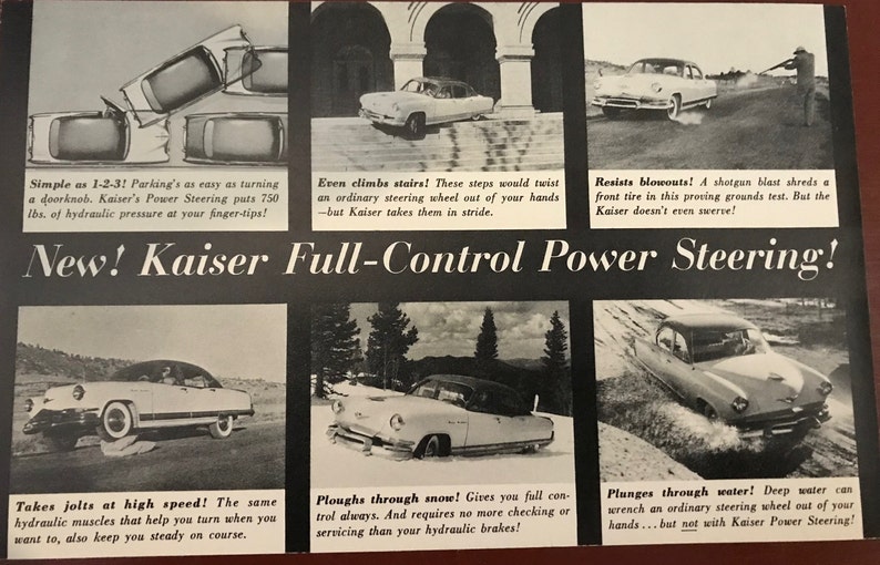 Unused 1953 Kaiser Frazer Henry J Advertising Postcard "kaiser Full ...