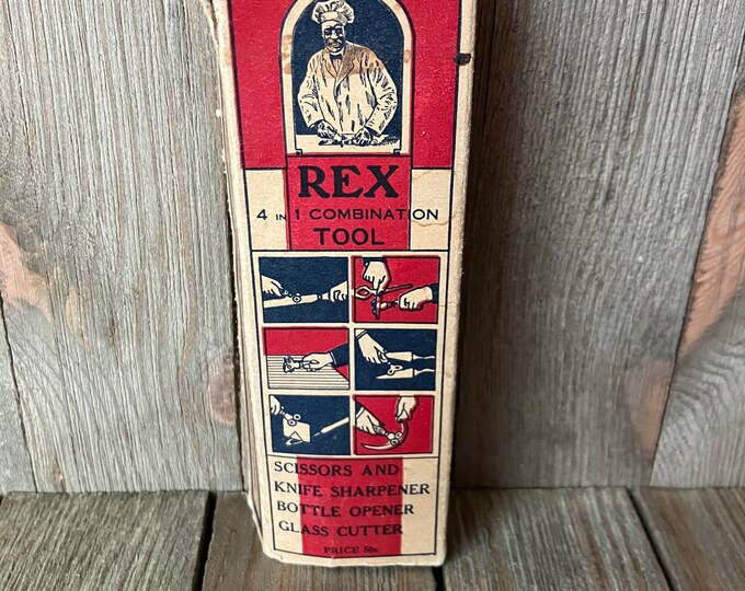 Vintage Rex 4-in-1 Combination Sharpener Scissors Knife Glass Cutter - Etsy