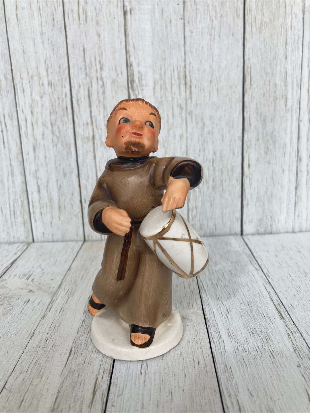 Vintage 1956 Napco Cute Capuchin Monk Playing Bongo Drum - Etsy