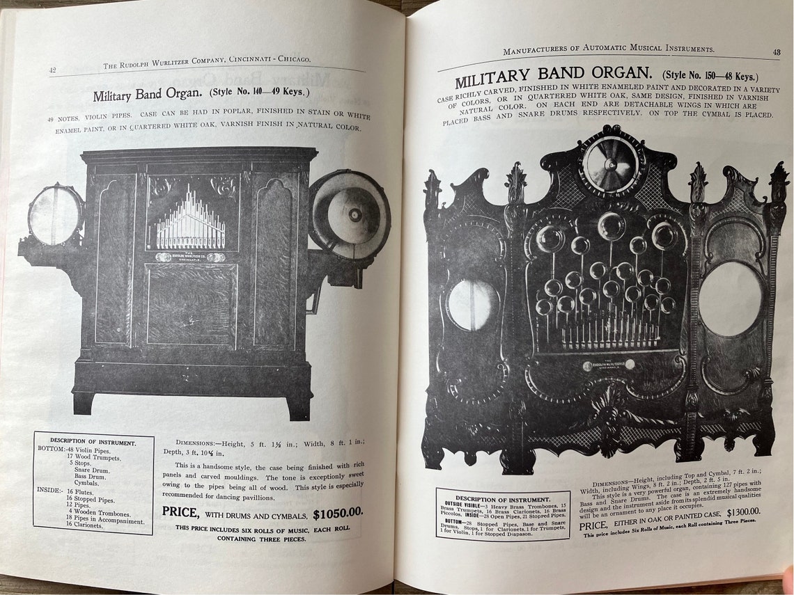 Antique Catalogue Wurlitzer Automatic Musical Instruments Chicago ...