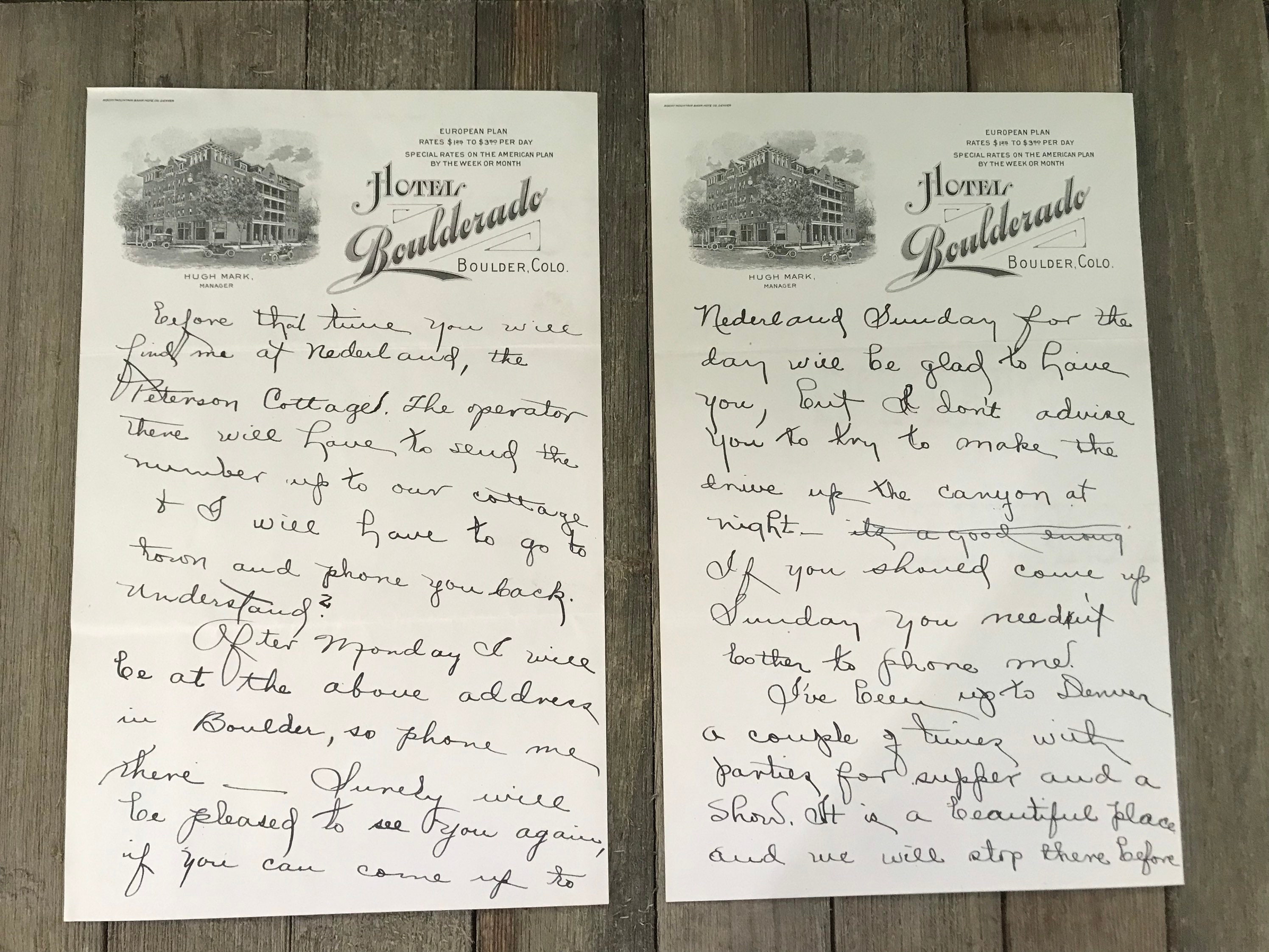 1920's Hotel Boulderado, Boulder, Colorado Stationery 1 C Ben Franklin ...