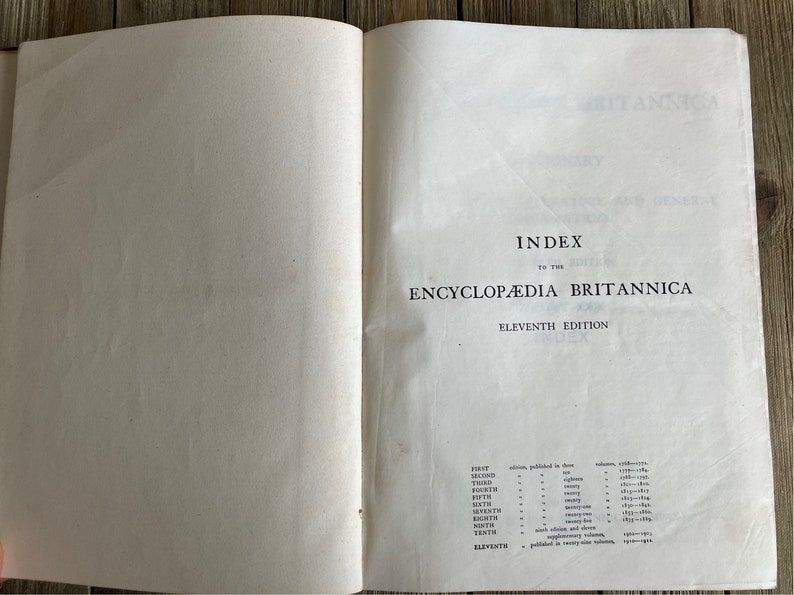 Antique Book Encyclopedia Britannica Eleventh Edition 1911 Vol 29 INDEX ...