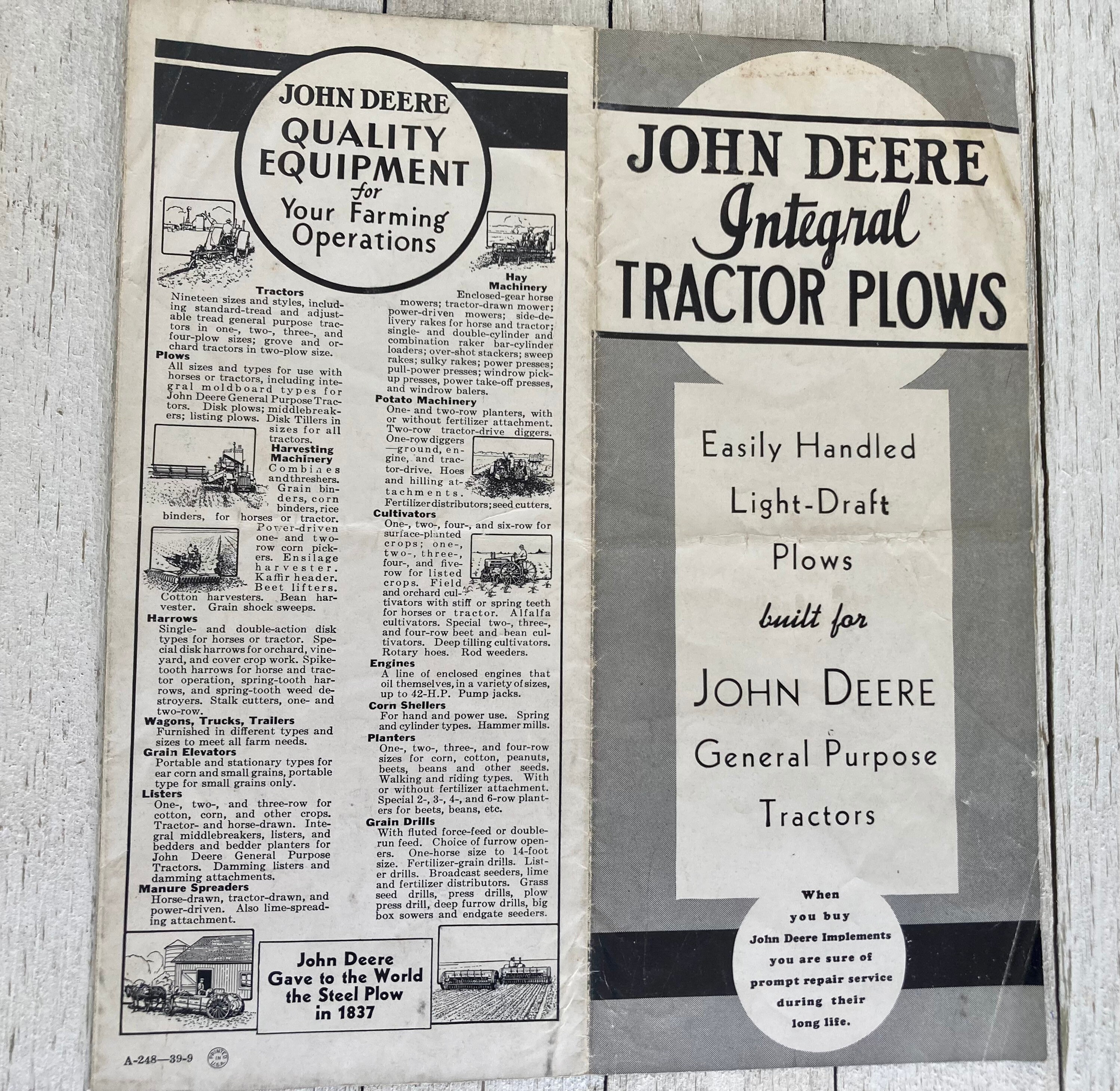 John Deere Steel Plow Advertisement