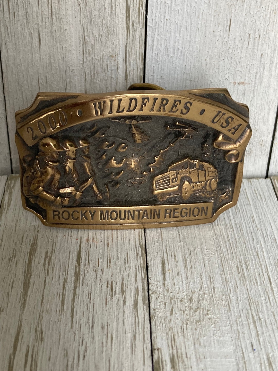 Vintage Metal Belt Buckle 2000 Wildfires USA Rocky Mountain Region ...