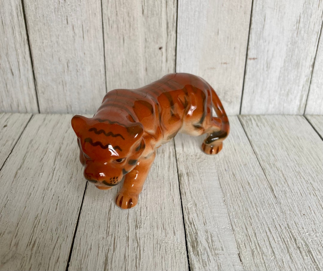 RARE Vintage Porcelain Bengal Tiger UCGC Miniature Figurine - Ceramic ...
