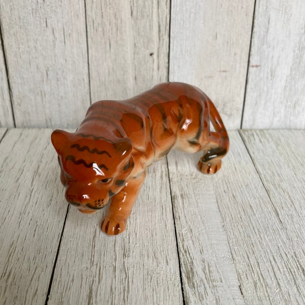 Porcelain Tiger Figurine - Etsy