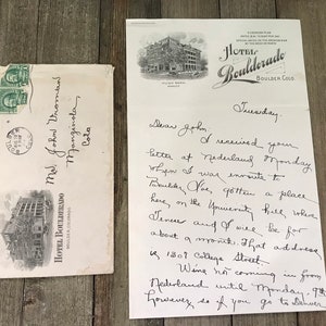 1920's Hotel Boulderado, Boulder, Colorado Stationery 1 C Ben Franklin ...