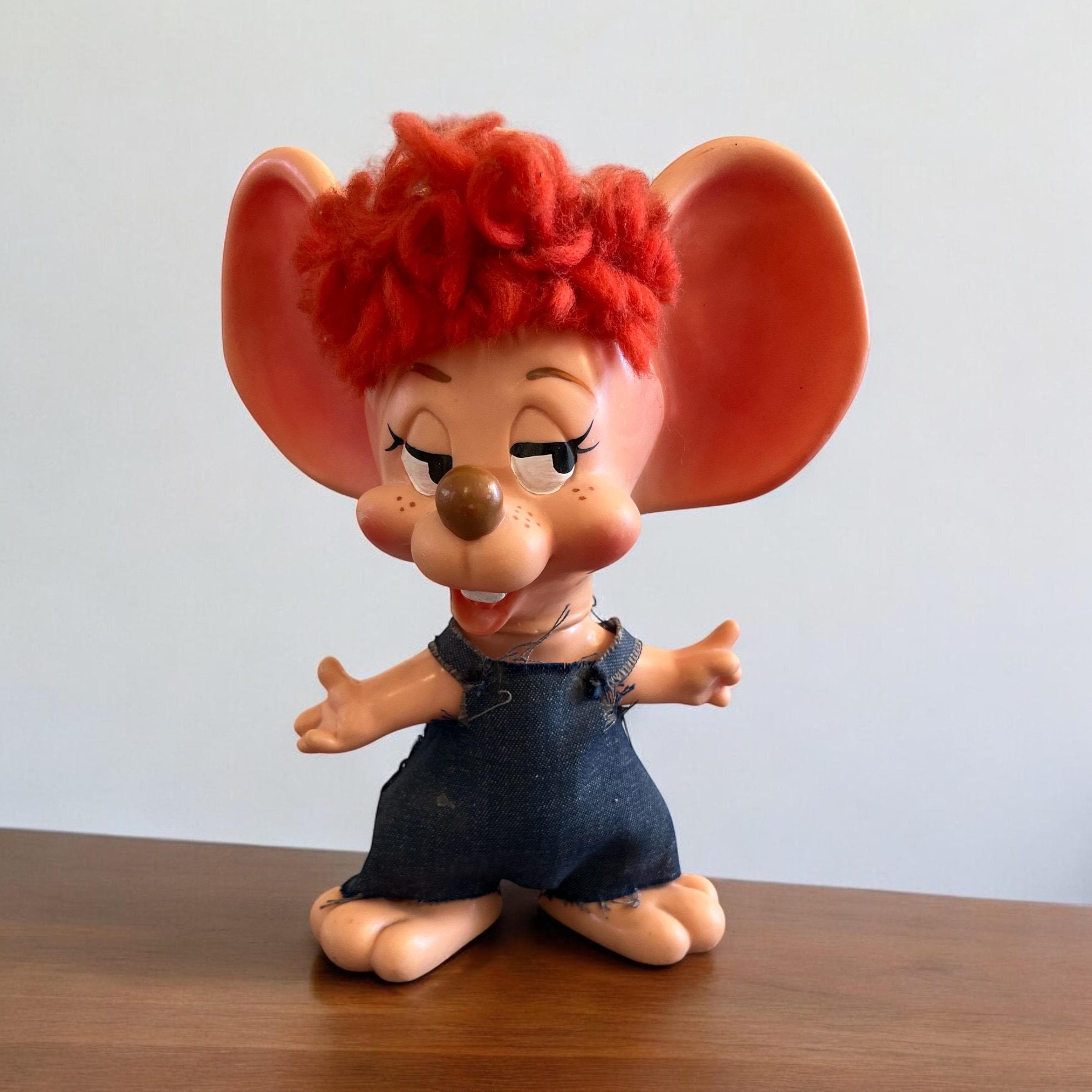 Vintage Big Ears Farmer Mouse Plastic Money Bank 1970 Farmer Hillbilly ...