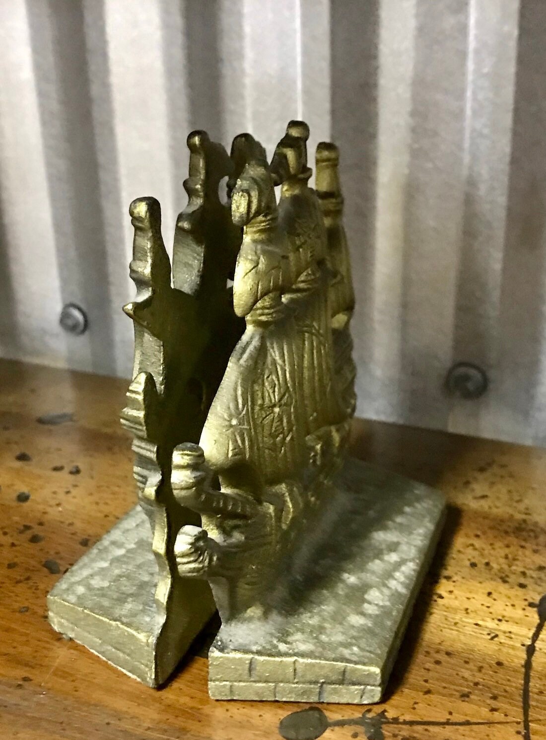 Vintage Bronze Phantom Ship Sail Boat Bookends-marked Box Z - Etsy