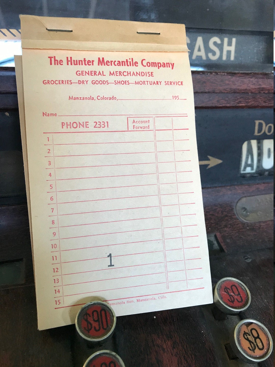 NOS 1950s Sales Receipt Book - the Hunter Mercantile, Groceries, Dry ...
