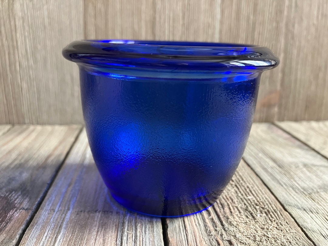 Cobalt Blue Glass Votive Tealight Holder Textured Small Bowl - Etsy