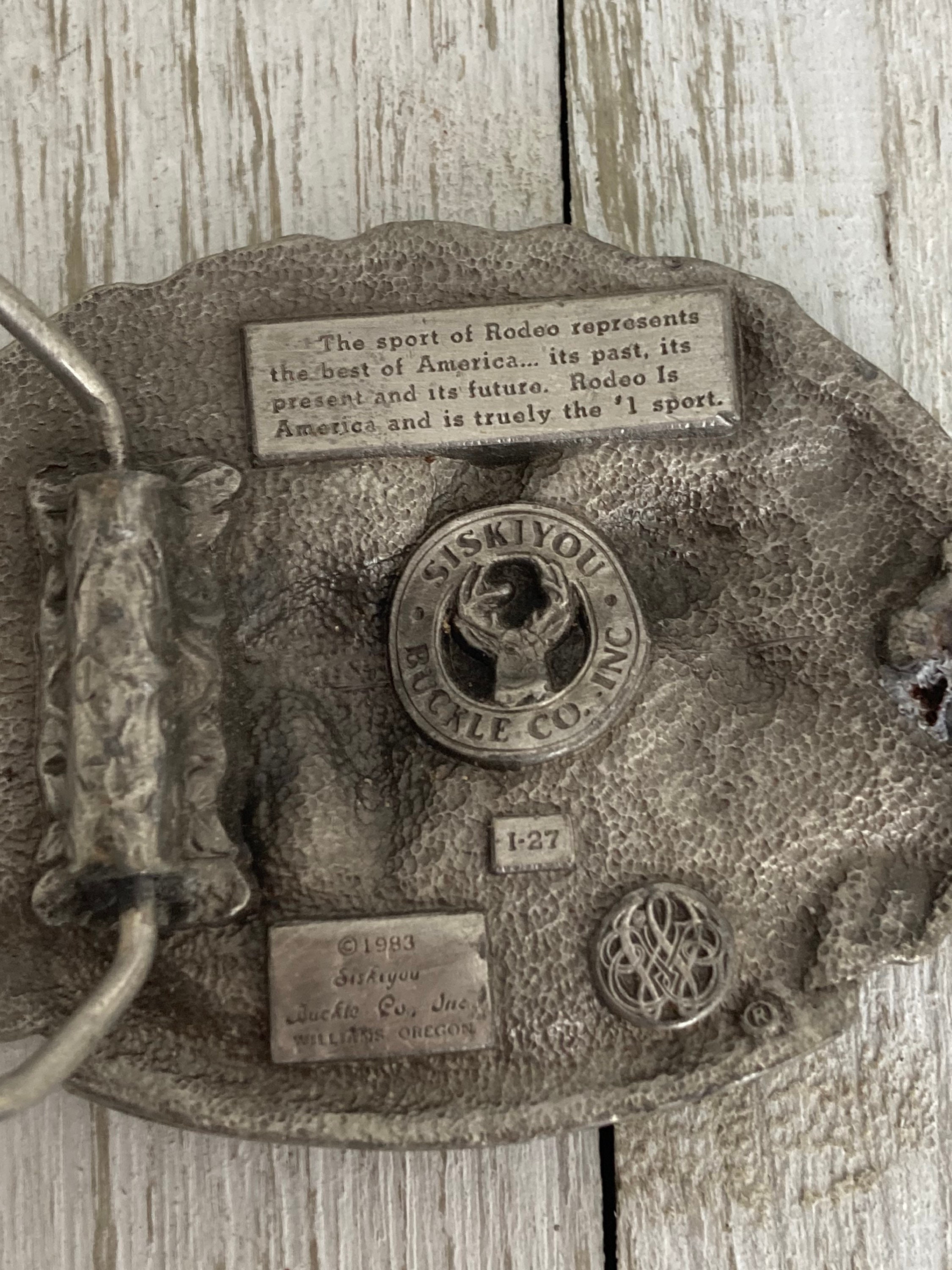 Vintage 1983 Siskiyou Rodeo Bronc Ride Heavy Pewter Belt Buckle Spurs, Rodeo, Cowboy, Western - Etsy