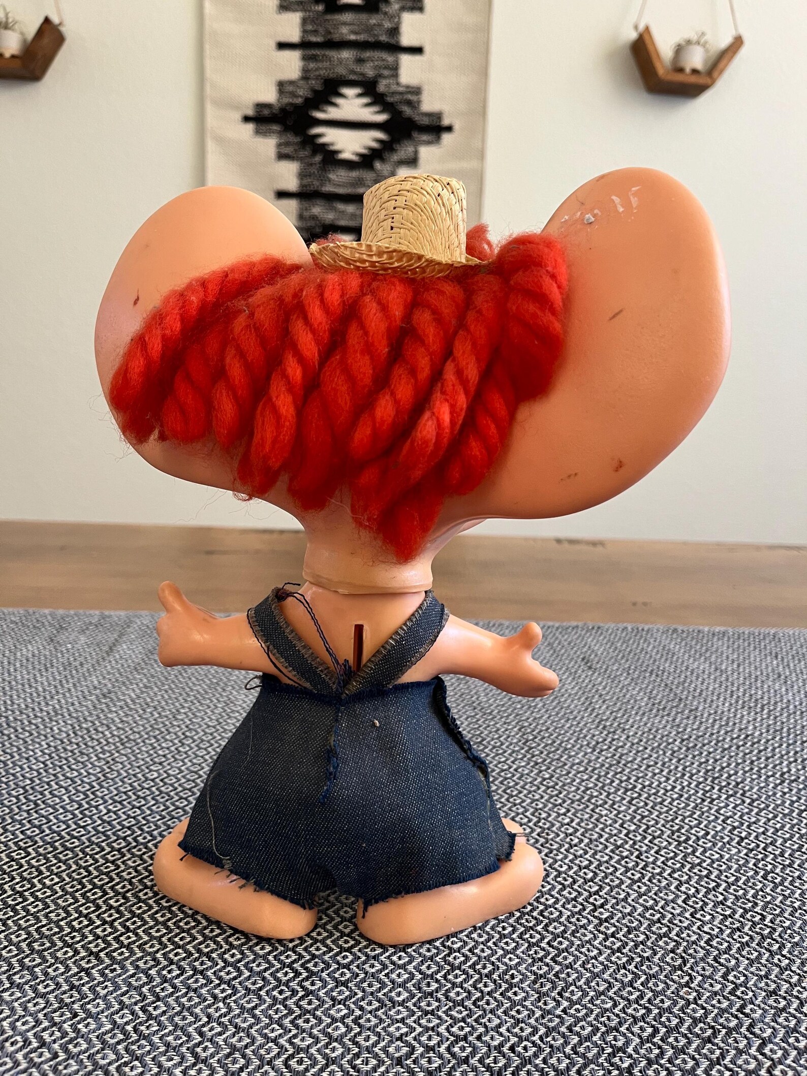 Vintage Big Ears Farmer Mouse Plastic Money Bank 1970 Farmer Hillbilly ...
