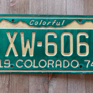1974 Vintage Colorful Colorado License Plate Pair - Crowley County ...