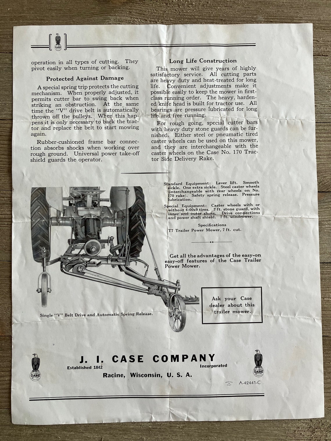 Vintage Tractor Advertisement J. I. Case Power Mower for All Tractors ...