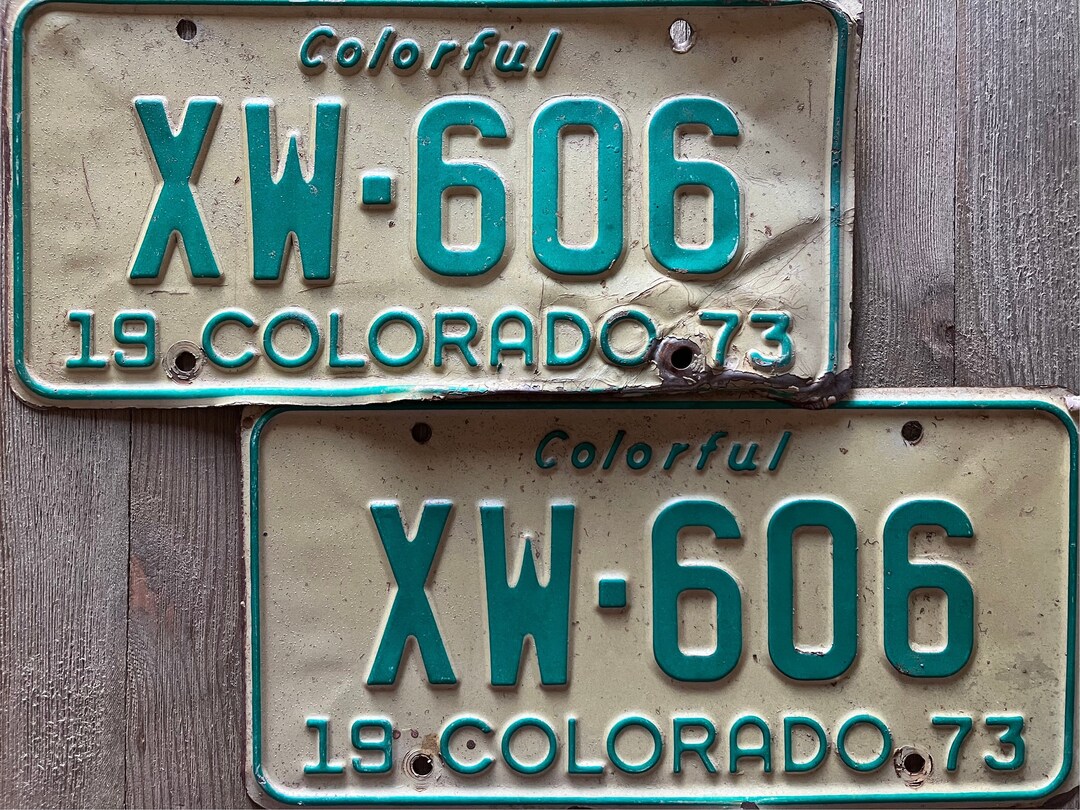 1973 Vintage “colorful” Colorado License Plate Pair - Crowley County ...