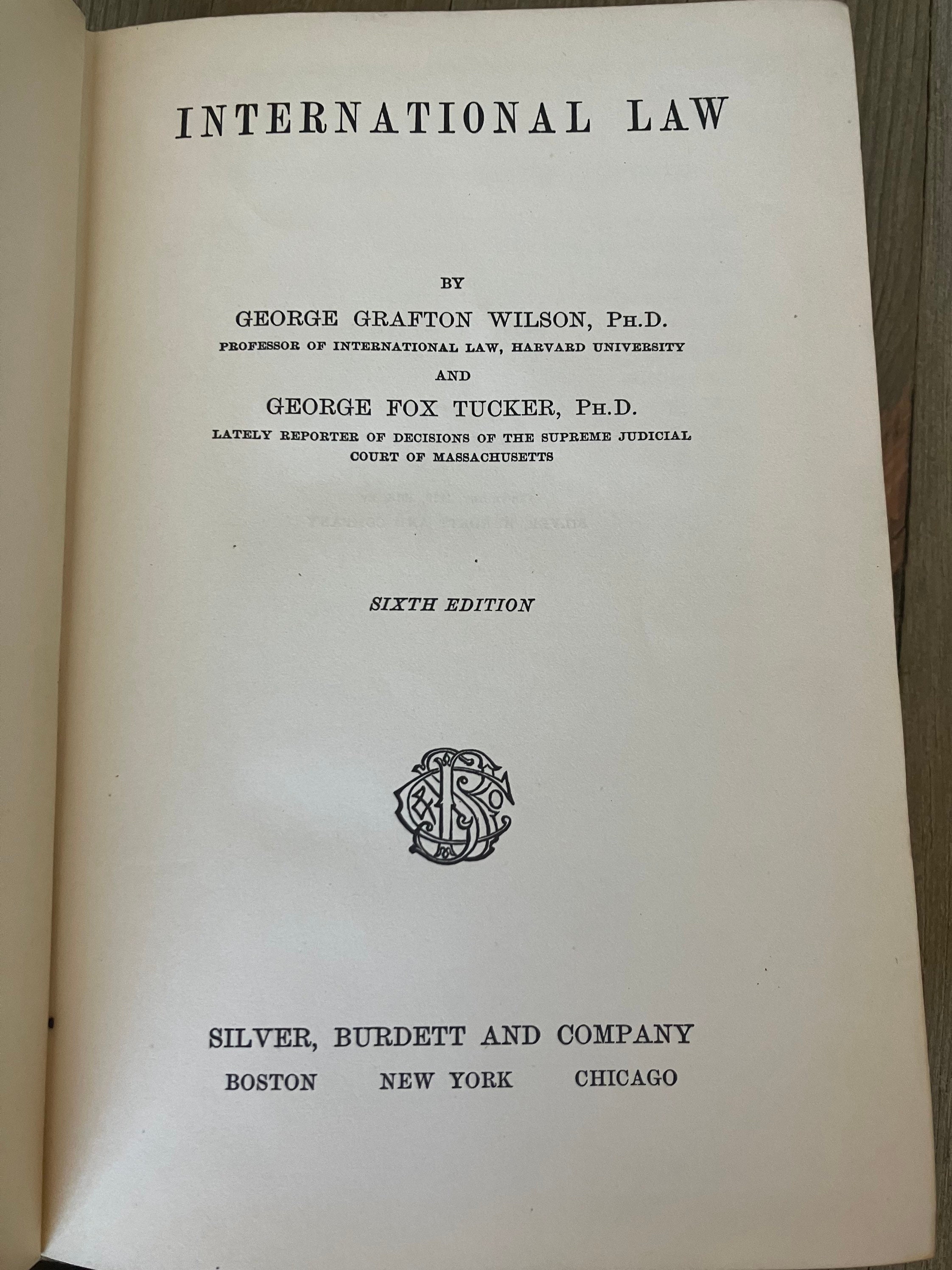 Antique 1910s Law Book International Law sixth Edition by George ...