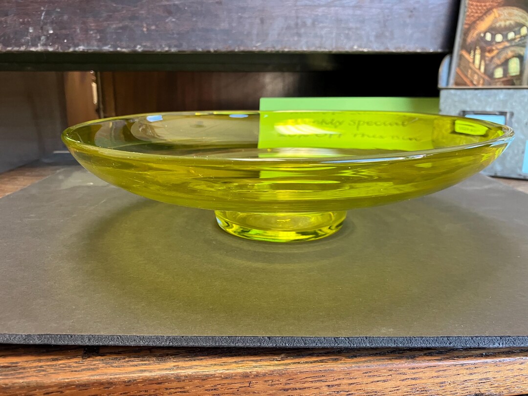 Vintage Blenko Glass Signed Hand Blown Fruit Bowl Centerpiece Stunning ...