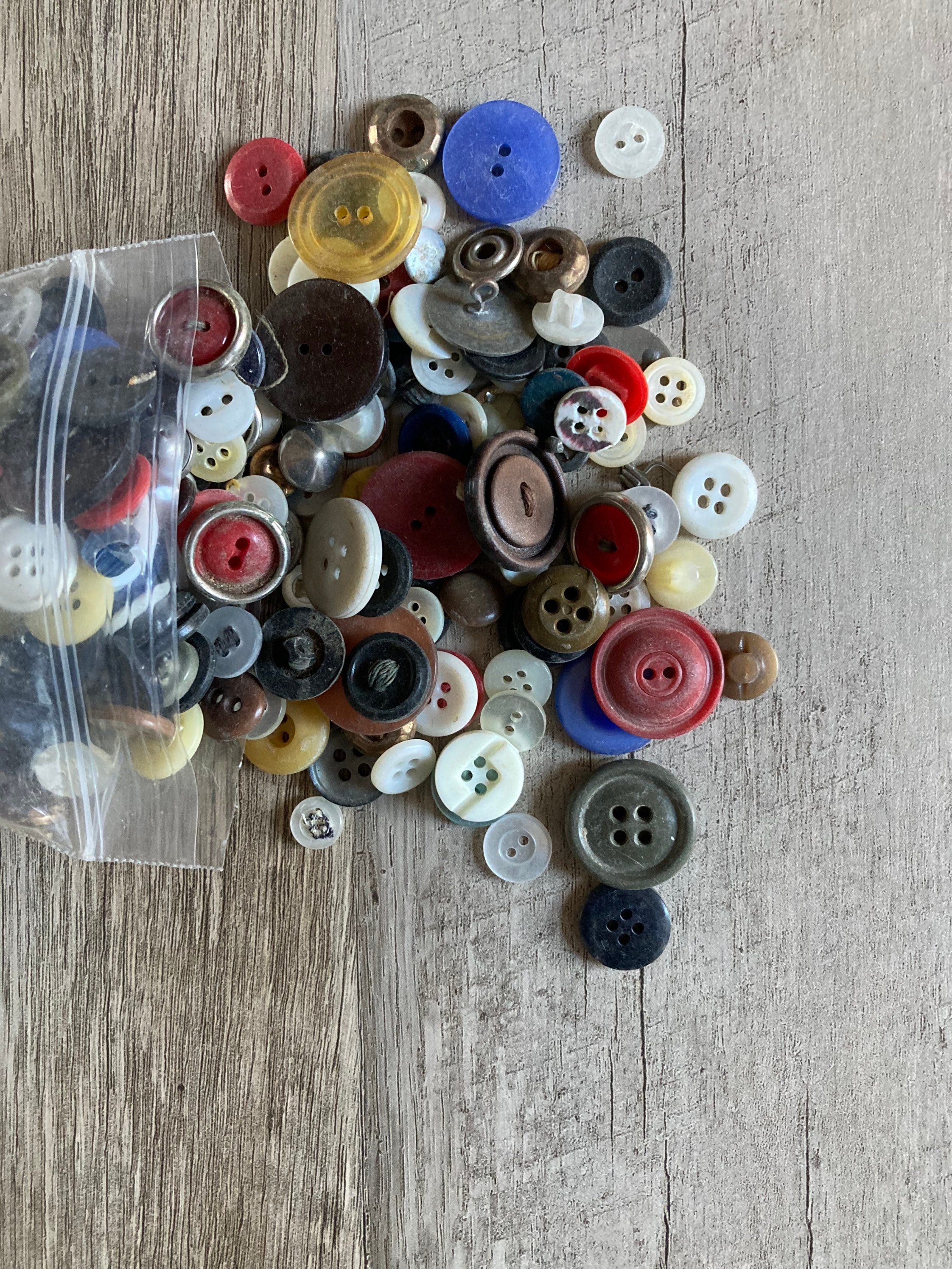 Vintage Assorted Round Buttons Lot Sewing and Crafts Multi Colored ...