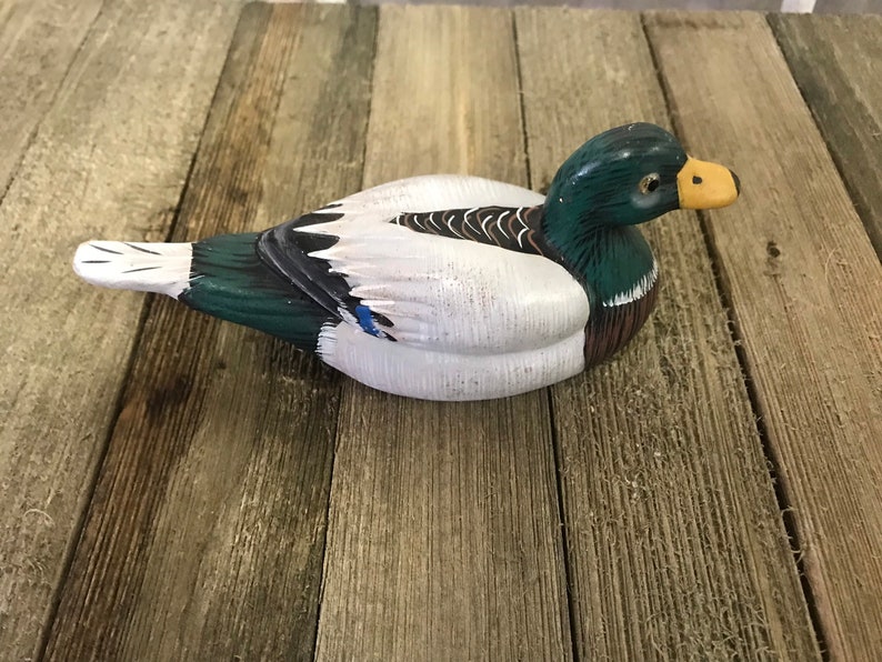 Vintage Miniature Ceramic Duck Decoy - Etsy