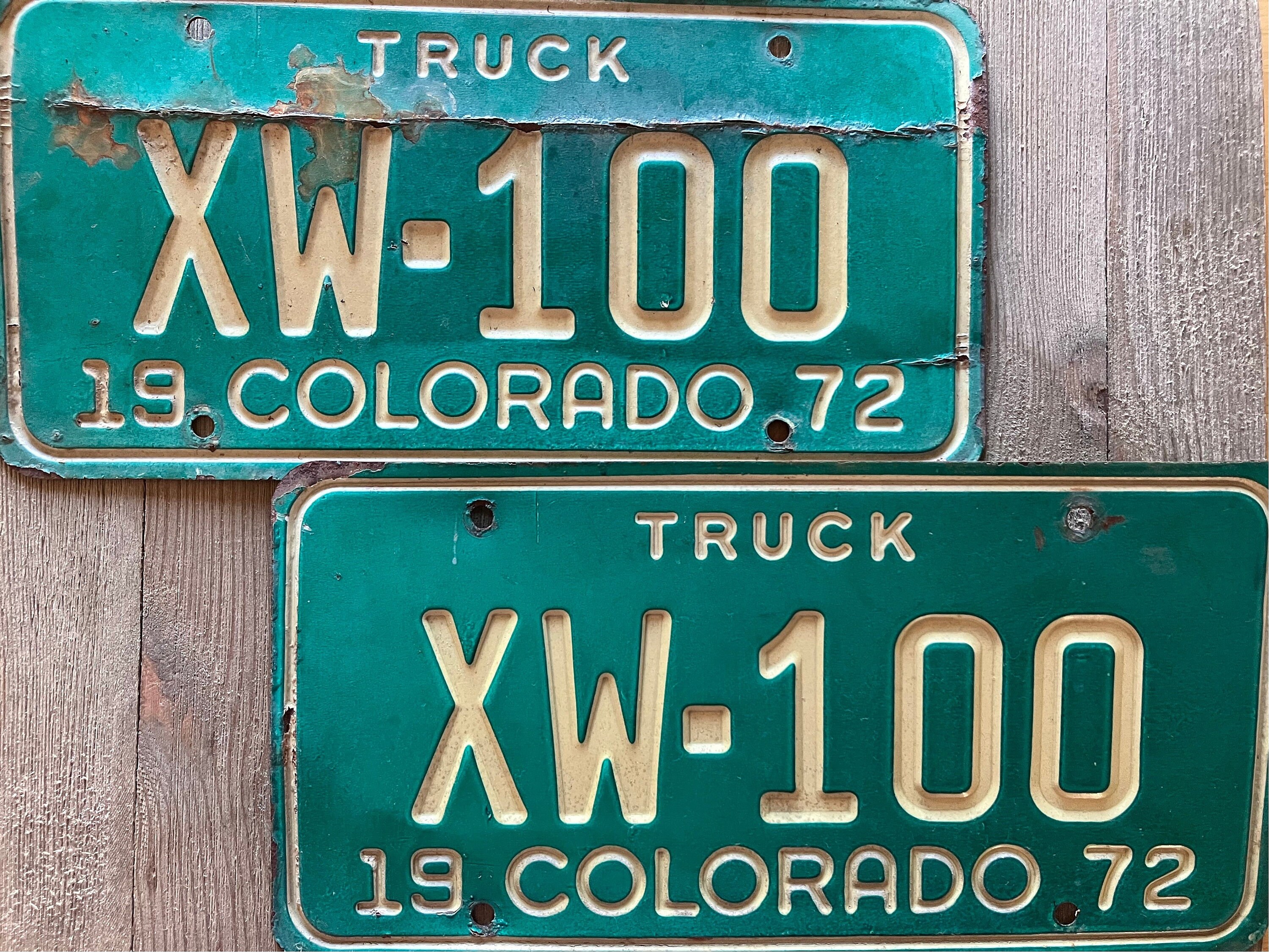 1972 Vintage Truck Colorado License Plate Pair - Crowley County ...