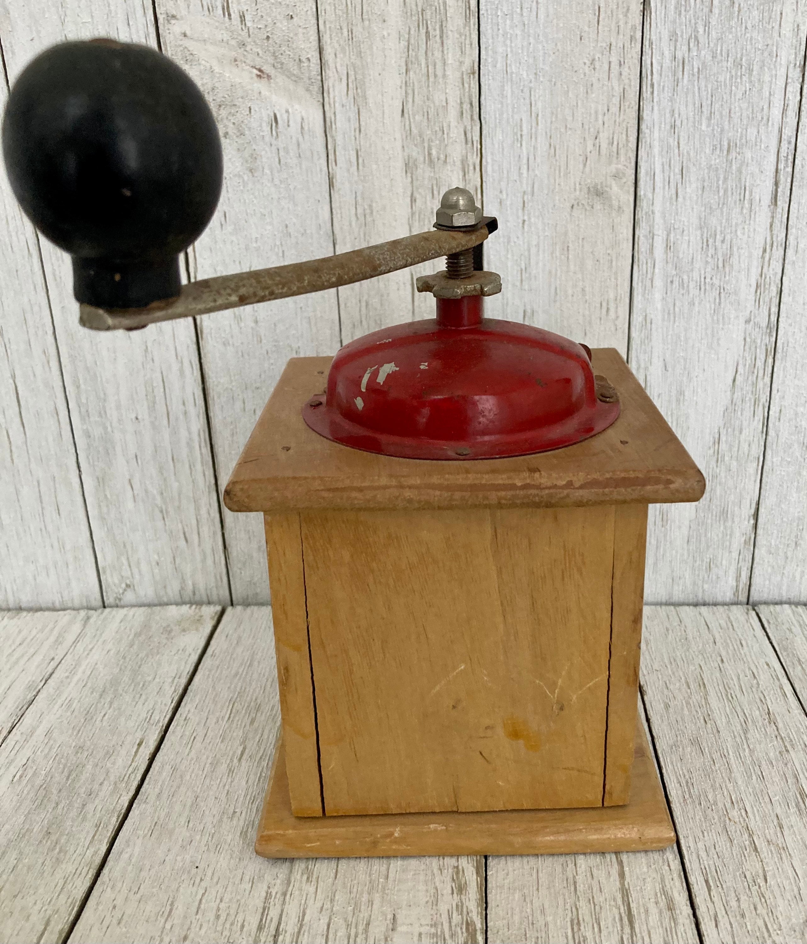 Vintage Coff Italian Coffee Grinder - Coffee Mill Wood and Metal With ...