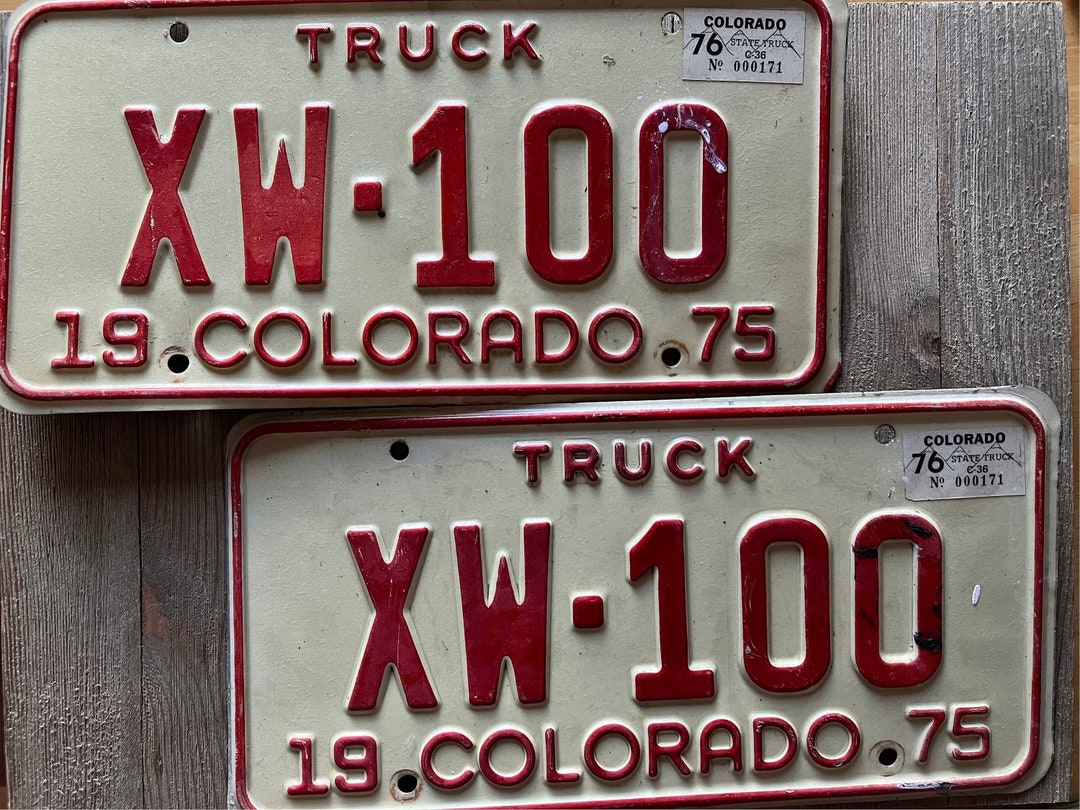 1975 Vintage Colorado Truck License Plate Pair - Crowley County ...
