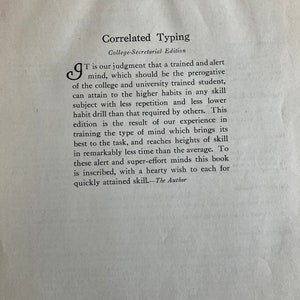 Vintage 1940s College Secretarial Typing Book - Correlated Typing 1941 ...