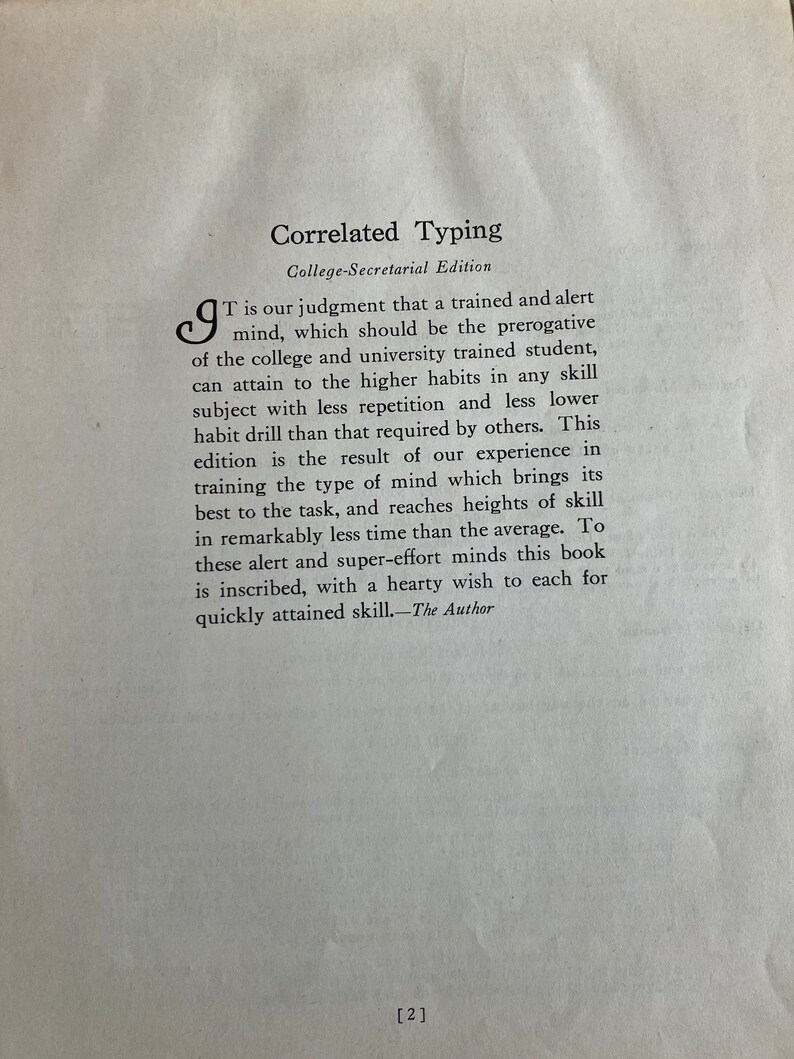 Vintage 1940s College Secretarial Typing Book - Correlated Typing 1941 ...