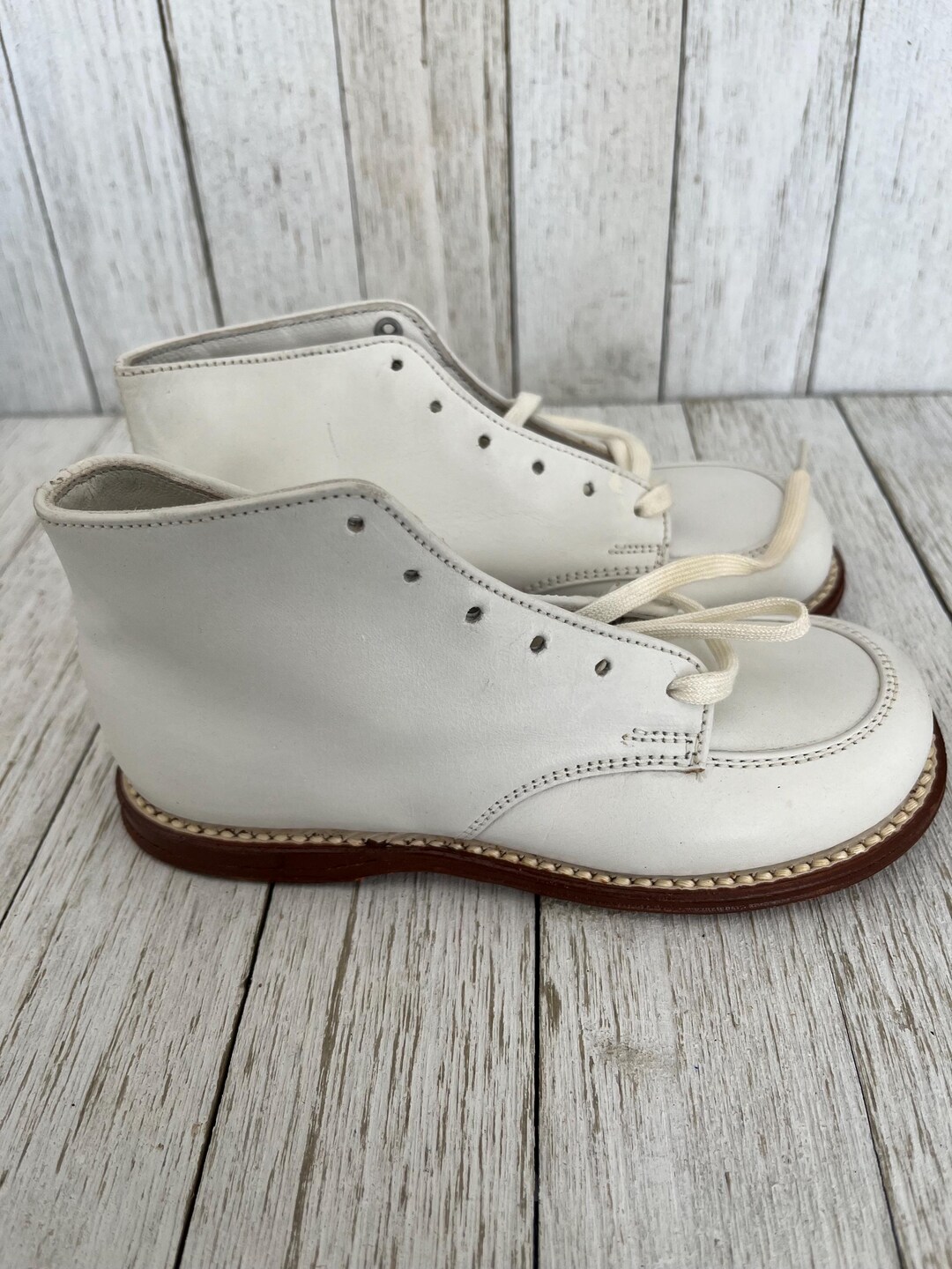 Vintage Poll Parrot Toddler Shoes: White Leather Lace-up, Size 7.5 (NOS ...
