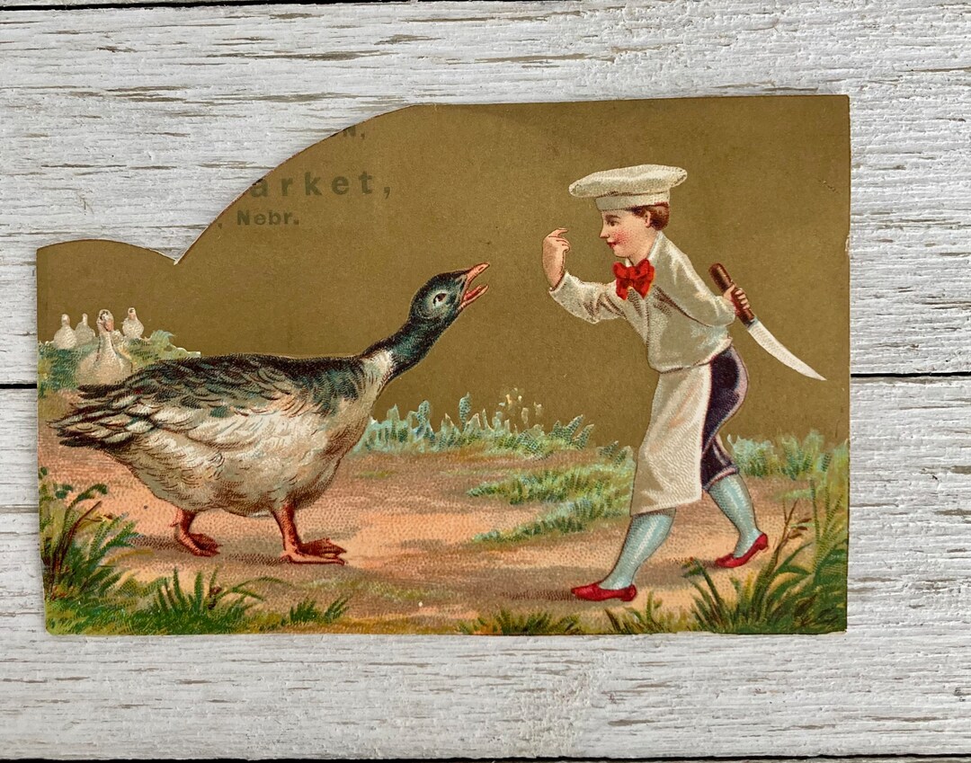 Antique Victorian Advertising Trade Card -c1880 Young Chef Lures Huge ...